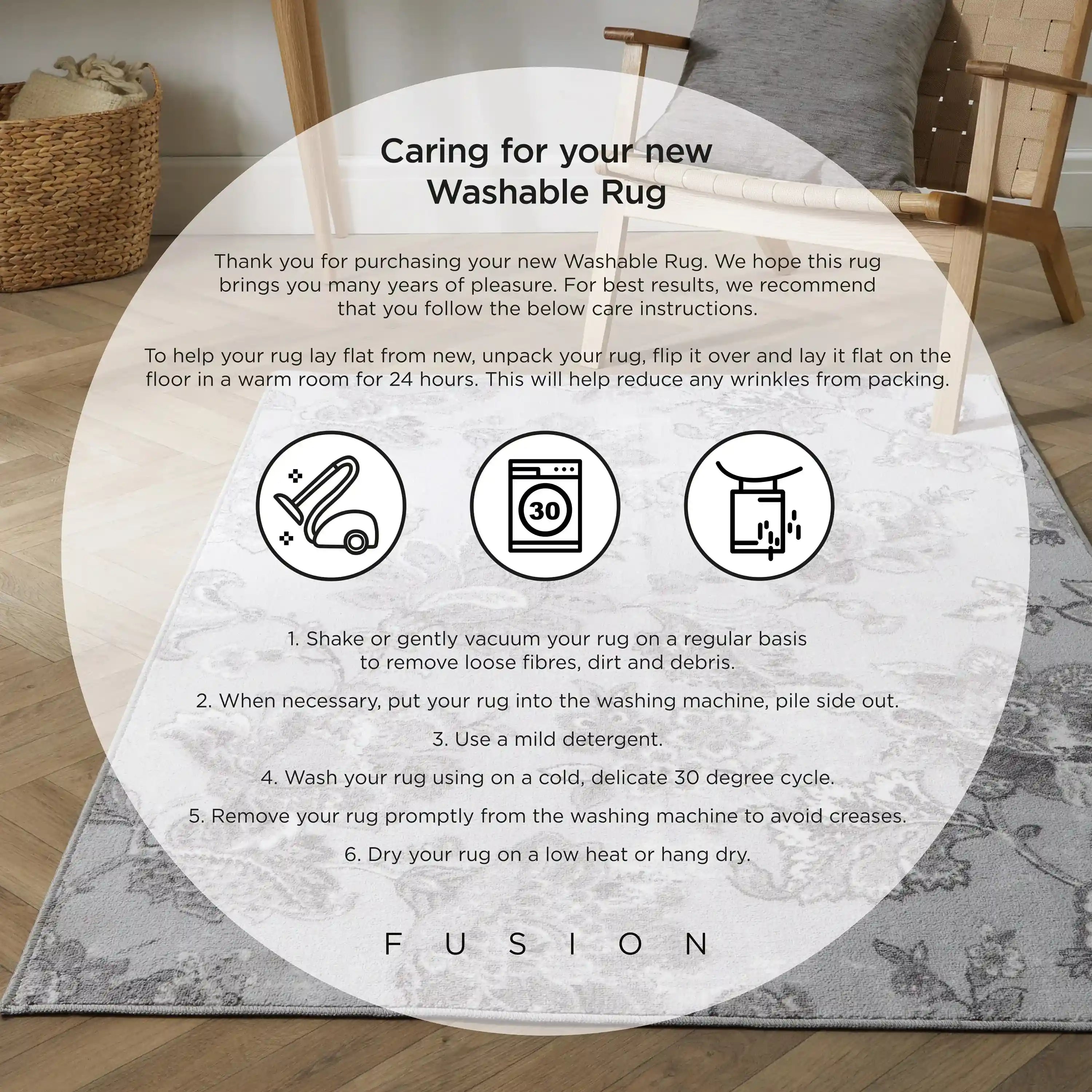 Fusion Lex Washable Rug - Natural – Williamsons Factory Shop